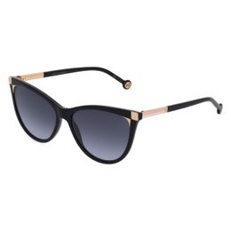 Carolina Herrera HER 0141/S | Damen-Sonnenbrille | Fassung: Vollrand, Butterfly, Acetat, Schwarz Rose | Glasfarbe: Grau Verlaufend