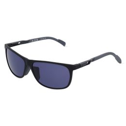 Adidas SP0061 | Unisex-Sonnenbrille | Fassung: Vollrand, Quadratisch, Kunststoff, Schwarz Gl&auml;nzend | Glasfarbe: Grau