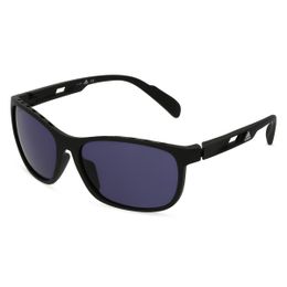 Adidas SP0014 | Unisex-Sonnenbrille | Fassung: Vollrand, Oval, Kunststoff, Schwarz Matt | Glasfarbe: Grau