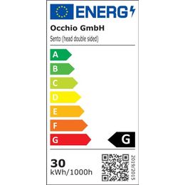 Occhio Sento D LED Filo Up Pendelleuchte 80-180 cm, Chrom matt/Schwarz matt - Set