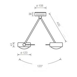 Occhio Sento E LED Soffitto Due Up Deckenleuchte drehbar, 40 cm, Chrom matt - Set