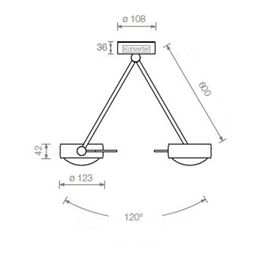 Occhio Sento E LED Soffitto Due Up drehbar 60cm Wei&szlig; matt/Wei&szlig; matt