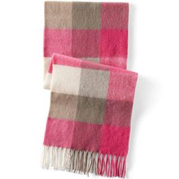 LANDS' END Karierter Schal, Damen,  Pink, Polyester, by Lands' End