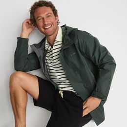 LANDS' END Verstaubare wasserdichte Regenjacke, Herren,  Gr&uuml;n, Polyester, by Lands' End