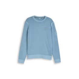Tom Tailor Herren Sweatshirt mit &Auml;rmeltasche, blau, Uni, Gr. XL