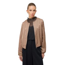 Jackenblazer Zero "Damen mit Knittereffekt", Damen, Gr. 34, mountain trail, Web, Obermaterial: 85% Viskose, 15% Polyamid. F&uuml;llung:, gl&auml;nzend, festlich, figurbetont normal, Rundhals, weit elastischer Bund mit Gummizug, Blazer, drapiert /gerafft