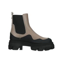 Stiefelette Steve Madden "Steve Madden Stiefelette Leder/Textil", Damen, Gr. 38, beige, schwarz, Leder, Textil, Schuhe Stiefelette