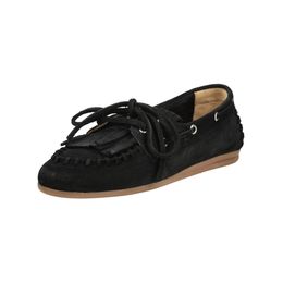 Bootsschuh Pavement "Pavement Halbschuhe Veloursleder", Damen, Gr. 36, schwarz, Veloursleder, Schuhe Bootsschuh
