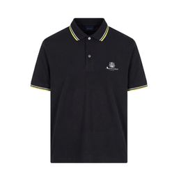 Poloshirt AQUASCUTUM ACTIVE "ACTIVE COTTON POLO Herren", Herren, Gr. L, schwarz, Jersey, 100% Baumwolle, normal normal, Rundhals, Shirts, Poloshirt Herren, leichtes Kurzarmshirt, Polohemd, Outdoor, Sale