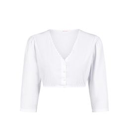 Dirndlbluse Nina von C. "Dirndl-Bluse 3/4 Arm Erika", Damen, Gr. 32, wei&szlig;, Obermaterial: 70% Baumwolle CO. 27% Polyester PES. 3% Elasthan EL., Blusen Dirndlbluse