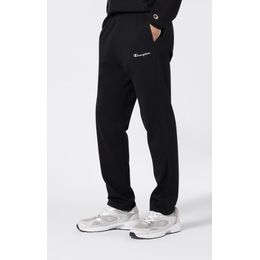 Jogginghose Champion "SPORTWEAR OPEN HEM PANTS Standard Fit Heavy Jersey", Herren, Gr. S (44/46), N-Gr, schwarz (nbk), Jersey, Obermaterial: 100% Baumwolle, unifarben, Basic lang, Hosen Jogginghose, aus Baumwolle, sportlicher Stil