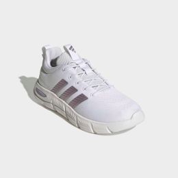 Walkingschuh adidas Sportswear "CLOUDFOAM FLEX, ELASTISCHE SCHN&Uuml;RSENKEL", Damen, Gr. 36, wei&szlig; (cloud wei&szlig;, matt lila metallic, core wei&szlig;), Textil, Schuhe Walkingschuh