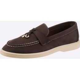 Slipper Heine, Damen, Gr. 37, braun, Synthetik, Schuhe Slipper