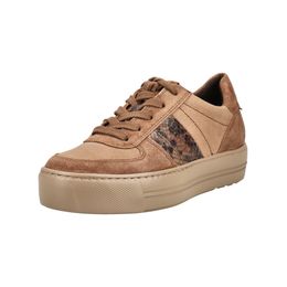 Plateausneaker Paul Green "Paul Green Sneaker Veloursleder", Damen, Gr. 36, braun (tan), Veloursleder, Schuhe Plateausneaker