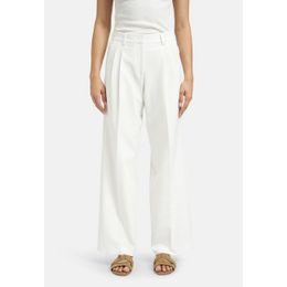B&uuml;gelfaltenhose Milano Italy, Damen, Gr. 38, Normalgr&ouml;&szlig;en, sanftes wei&szlig;, Web, Material: 90% Polyester, 10% Elasthan, unifarben, regular fit lang, Hosen, mit B&uuml;gelfalten