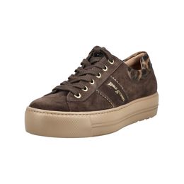 Plateausneaker Paul Green "Paul Green Sneaker Veloursleder", Damen, Gr. 36, mocca, Veloursleder, Schuhe Plateausneaker