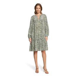 Sommerkleid Cartoon "Damen mit Biesen", Damen, Gr. 34, Normalgr&ouml;&szlig;en, cream, gr&uuml;n, Obermaterial: 90% Viskose, 10% Polyamid, Basic schmal kurz, Kleider Sommerkleid
