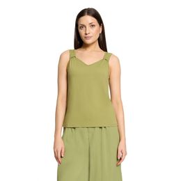 Tr&auml;gertop Cartoon "Damen mit V-Ausschnitt", Damen, Gr. 34, mosstone, Obermaterial: 60% Baumwolle, 40% Polyester, normal normal, V-Ausschnitt, Tops Tr&auml;gertop