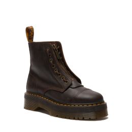 Schn&uuml;rboots Dr. Martens "Sinclair Orleans Leder Plateaustiefel", Damen, Gr. 39, braun, Leder, Schuhe Schn&uuml;rboots, Schlupfboots mit Vorder-Rei&szlig;verschluss, Zierschn&uuml;rung, Plateausohle