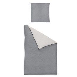 Wendebettw&auml;sche Irisette "Meran 8487", grau, B/L: 155cm x 220cm, 1 Stk., 1 Stk., Feinbiber, B/L: 80cm x 80cm, 2 Stk., Feinbiber, Obermaterial: 100% Baumwolle, Bettw&auml;sche, Wendebettw&auml;sche, kuschelig weiche Winterbettw&auml;sche