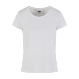 T-Shirt Urban Classics "Urban Classics Ladies Sorona Regular Tee", Damen, Gr. XS, wei&szlig;, 70% Baumwolle, 30% Polyester (Sorona), unifarben, normal, Rundhals, Shirts T-Shirt