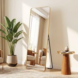 Spiegel OTTO HOME "Standspiegel Addrik, wahlweise in 2 Gr&ouml;&szlig;en 150x40cm oder 160x50cm", goldfarben, B:50cm H:160cm T:2,7cm, Glas, Spiegel, Ganzk&ouml;rperspiegel mit Sicherheitsglas, in verschiedenen Farben