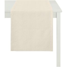 Tischl&auml;ufer Apelt "ALASKA, LOFT STYLE, Rips Uni", beige (creme), B:48cm L:150cm, Baumwolle, Polyester, Tischdecken