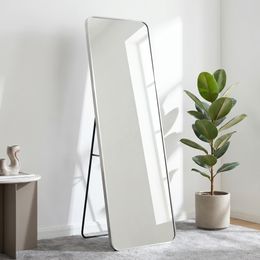 Spiegel OTTO HOME "Standspiegel Addrik, wahlweise in 2 Gr&ouml;&szlig;en 150x40cm oder 160x50cm", silber, B:50cm H:160cm T:2,7cm, Glas, Spiegel, Ganzk&ouml;rperspiegel mit Sicherheitsglas, in verschiedenen Farben