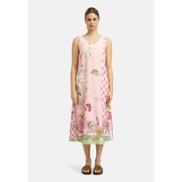 Smith & Soul Tr&auml;gerkleid SMITH & SOUL, Damen, Gr. L, US-Gr&ouml;&szlig;en, rose powder, Web, Material: 58% Viskose, 42% Baumwolle, bedruckt, gemustert, regular fit Midi, V-Ausschnitt, normaler Saum, Kleider Tr&auml;gerkleid, mit Taschen