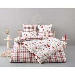 Bettw&auml;sche OTTO HOME "Mikkel", rot, B/L: 155cm x 220cm, 1 Stk., 1 Stk., Linon, B/L: 80cm x 80cm, 2, Linon, Obermaterial: 100% Baumwolle, Bettw&auml;sche, Bettw&auml;sche, Bettw&auml;sche ab Gr. 135x200 cm,100% Baumwolle, Weihnachten