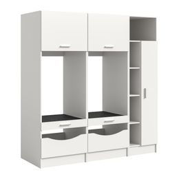 Badm&ouml;bel-Set Welltime "FALAS, 3-teilig, Hauswirtschaftsraum Set, Breite 182 cm", wei&szlig; nb, H:195cm T:68cm, Holzwerkstoff, Kastenm&ouml;bel-Sets, Badm&ouml;bel-Set, Kombination, Waschmaschinenumbau, Waschmaschinenschrank, W&auml;schekammer
