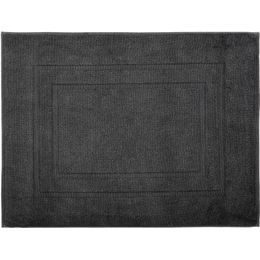 Badematte Kleine Wolke "Plaza" Gr. 3, grau (dunkelgrau), H:60mm, Baumwolle, Badematten, Badematte, Badteppich, Uni Farben, mit Bord&uuml;re, Hoch-Tief Effekt