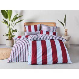 Wendebettw&auml;sche OTTO HOME "Sari Trend", hellblau, rot, B/L: 135cm x 200cm, 1 Stk., 1 Stk., Linon, B/L: 80cm x 80cm, 2, Linon, Obermaterial: 100% Baumwolle, Bettw&auml;sche, Wendebettw&auml;sche, ab Gr. 135/200 cm, Bettw&auml;sche in modernen Farben, trendig