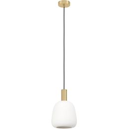 Eglo H&auml;ngeleuchte "MANZANARES Pendellampe, Stahl und Glas, E27, Esstischlampe, Lampe", gold (messingfarben, goldfarben), &Oslash; 22,5cm H: 110cm, 1 Stk., Leuchten, H&auml;ngelampe, H110 x &Oslash;22,5 cm, messing-geb&uuml;rstet, gold, 1X40W exkl., H&auml;ngeleuchte