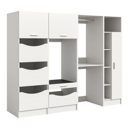 Badm&ouml;bel-Set Welltime "FALAS, 4-teilig, Hauswirtschaftsraum Set, Breite 248 cm", wei&szlig; nb, H:195cm T:68cm, Holzwerkstoff, Kastenm&ouml;bel-Sets, Badm&ouml;bel-Set, Kombination, Waschmaschinenumbau, Waschmaschinenschrank, W&auml;schekammer