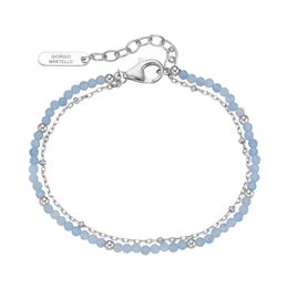 Armband "mit hellblauen Apatit-Kugeln, Silber 925", hellblau, Giorgio Martello MILANO, Armb&auml;nder, Damen, 19cm, Silber 925 (Sterlingsilber), Armband