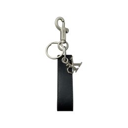 Schl&uuml;sselanh&auml;nger Calvin Klein "BOLD CK LOGO KEY FOB", Herren, schwarz, silber, Nappaleder, Schl&uuml;sselanh&auml;nger Schl&uuml;sselanh&auml;nger, Accessories, Taschenanh&auml;nger, Taschen Charm, Bag Charm mit CK-Logo