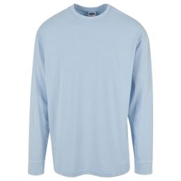 Langarmshirt Urban Classics "Urban Classics Herren Heavy Boxy Acid Wash Longsleeve", Herren, Gr. 5XL, balticblau, 100% Baumwolle, unifarben, oversize, Rundhals, Shirts Langarmshirt