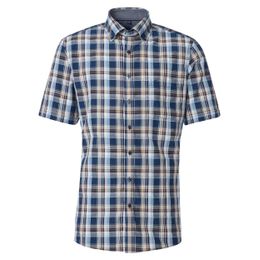 Kurzarmhemd Casamoda "Casamoda Freizeithemd Kurzarm kariert", Herren, Gr. M, Normalgr&ouml;&szlig;en, blau (graues dunkelblau), 100% Baumwolle, kariert, comfort fit, Hemden