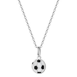 Kette mit Anh&auml;nger ZEEme "925/- Sterling Silber rhodiniert Fu&szlig;ball", silber (mehrfarbig), Halsketten, Damen, 45,0cm, Silber 925 (Sterlingsilber), L: 45 B: 10mm, gl&auml;nzend, B:10mm