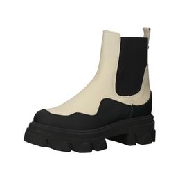 Stiefelette Steve Madden "Steve Madden Stiefelette Leder/Textil", Damen, Gr. 38, schwarz, beige, Leder, Textil, Schuhe Stiefelette