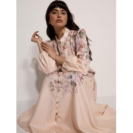 Midikleid Apricot "Midikleid", Damen, Gr. XS (34), N-Gr, rosa (pink), Obermaterial: 100% Polyester PES., gebl&uuml;mt, Elastisch, Kleider Midikleid, mit Vintage-Blumenmuster und Zierkn&ouml;pfen