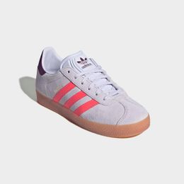 Sneaker adidas originals "GAZELLE", M&auml;dchen, Gr. 35,5, frozen lila, solar turbo, maroon, Leder, Synthetik, Schuhe Sneaker, f&uuml;r Kinder und Jugendliche