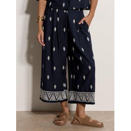 Culotte Apricot "Hose", Damen, Gr. XS (34), N-Gr, blau (navy), gewebt, Obermaterial: 50% Baumwolle CO. 50% Viskose CV., Hosen Culotte, Elastischer Bund