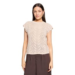Kurzarmshirt Cartoon "Damen mit Fl&uuml;gel&auml;rmeln", Damen, Gr. 34, beige, Obermaterial: 70% Baumwolle, 30% Polyester, loose fit normal, Rundhals, Shirts