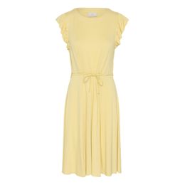 Midikleid Kaffe "Kleid KAbella", Damen, Gr. L, N-Gr, gelb (sunlight), Obermaterial: 95% Viskose CV. 5% Elasthan EL., Kleider Midikleid