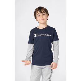 Langarmshirt Champion "SPORTWEAR LONG SLEEVE Standard Fit", Jungen, Gr. L (152/158), nny, noxm, ns1, Obermaterial: 100% Baumwolle. Einsatz: 60% Baumwolle, 40% Polyester, normal, Rundhals, Shirts Langarmshirt, f&uuml;r Kinder