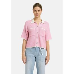Smith & Soul Cardigan SMITH & SOUL, Damen, Gr. L, bubblegum, Material: 100% Baumwolle, Strukturmuster, regular fit normal, hoch geschlossener Ausschnitt, eingesetzt gerader Abschluss, Strickjacken, mit Brusttasche