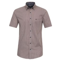 Kurzarmhemd Casamoda "Casamoda Freizeithemd Kurzarm Print", Herren, Gr. L, Normalgr&ouml;&szlig;en, rot (hellrot), 100% Baumwolle, bedruckt, comfort fit, Hemden