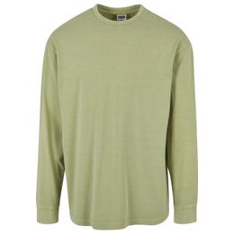 Langarmshirt Urban Classics "Urban Classics Herren Heavy Boxy Acid Wash Longsleeve", Herren, Gr. L, vintagegr&uuml;n, 100% Baumwolle, unifarben, oversize, Rundhals, Shirts Langarmshirt